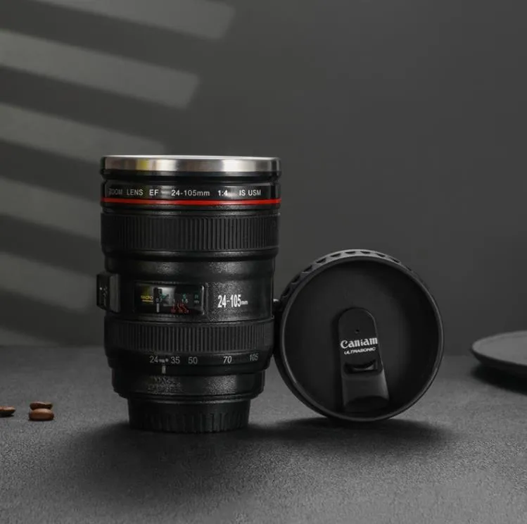 Novelty Camera Lens Coffee Mug Stainless Steel Tumbler, Double Walled ...