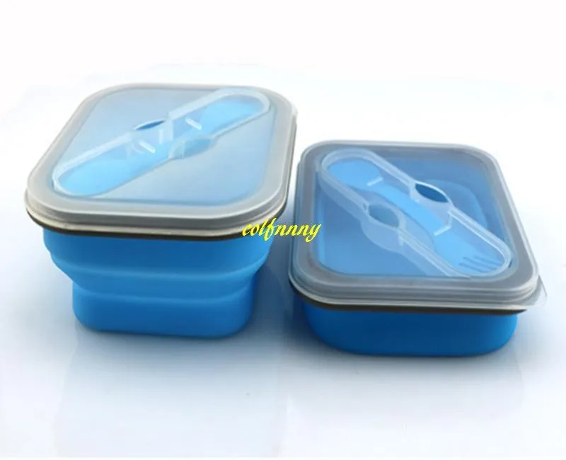 Silicone Collapsible Lunch Boxes Microwave Lunch Outdoor Food Container ...