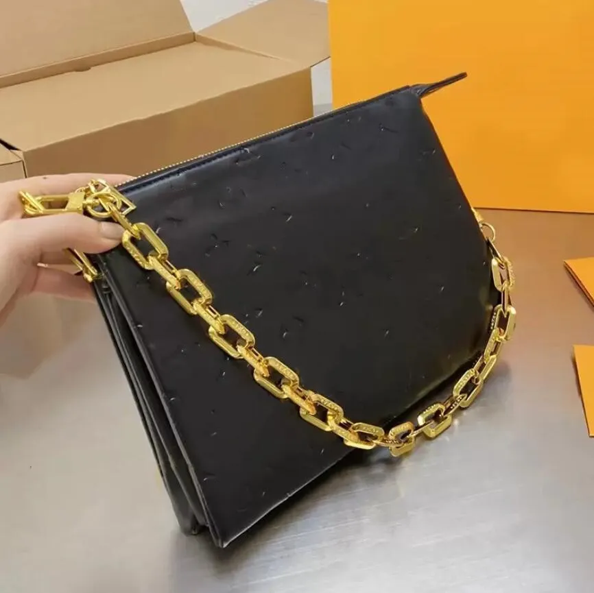 Luxury Pochette COUSSIN M57790 Black Leather Bag Crossbody Designer ...