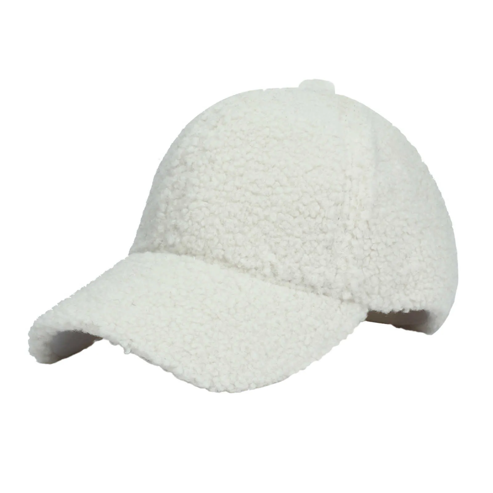Faux Lamb Wool Teddy Fleece Sherpa Baseball Cap For Men And Women Warm ...