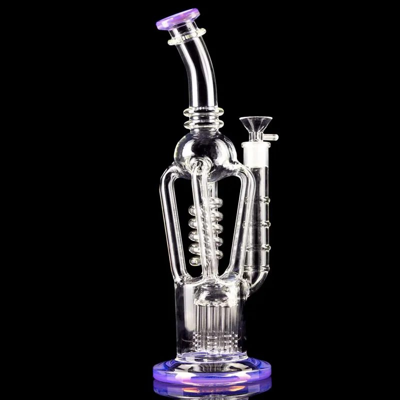 Wholesale Freezable Coil Bong Hookahs 12.6 Inches, Recycler Glass, 14mm ...