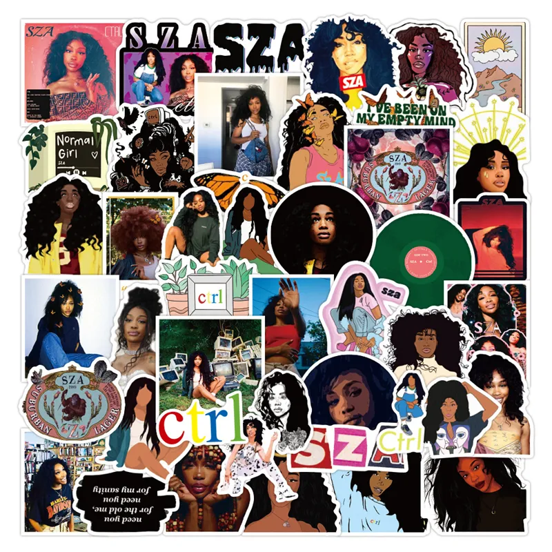 Black SZA Stickers Waterproof Vinyl Decals For Skateboard, Car ...