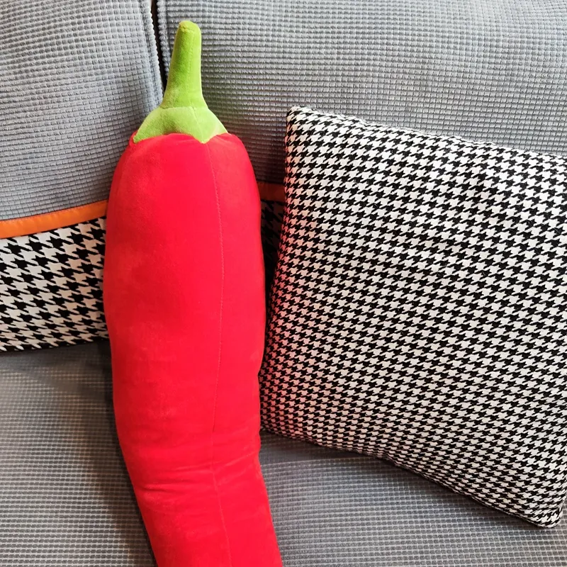 Kawaii Big Plush Chili Toy 28 inch 70 cm Red Soft Stuffed Pepper Pillow ...