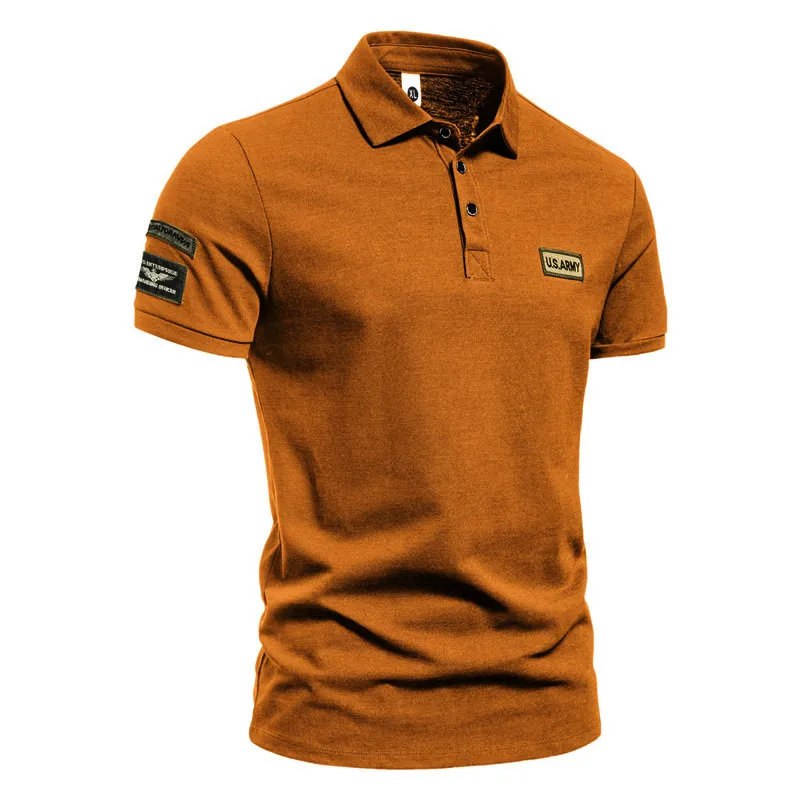 Men's Summer Polo Shirt: High Quality Pure Color Lapel Slim Fit Street ...