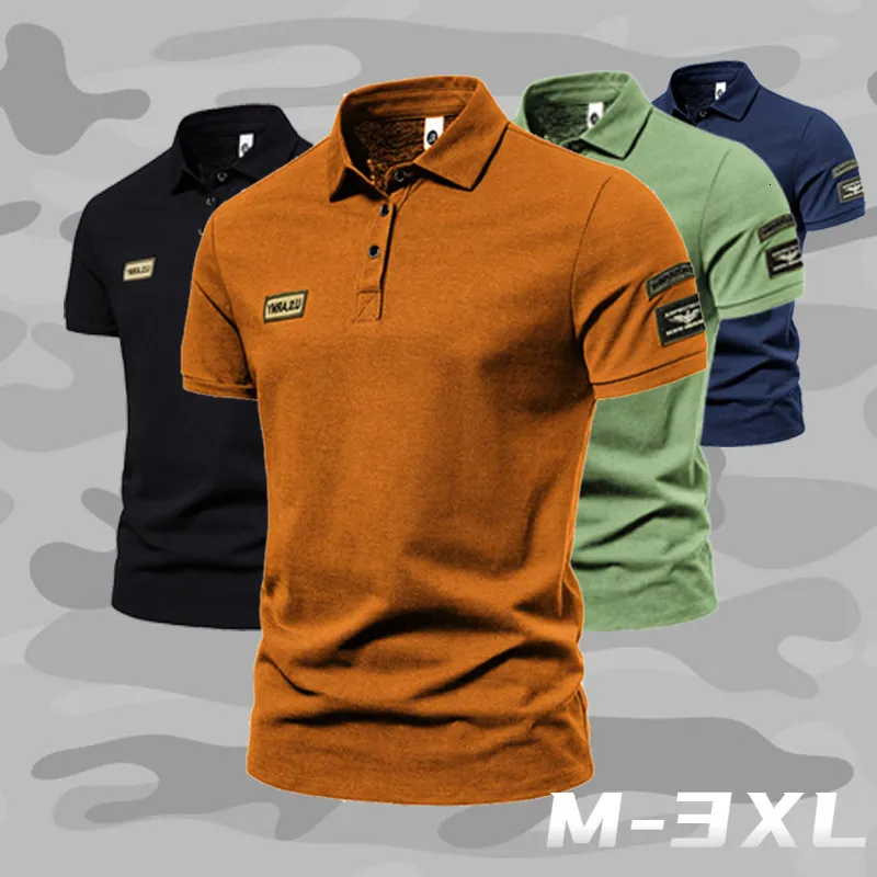 Men's Summer Polo Shirt: High Quality Pure Color Lapel Slim Fit Street ...