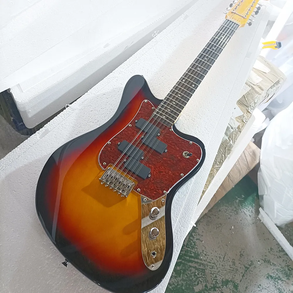 12 Strings Natural Wood Color Electric Guitar With Rosewood Fretboard ...