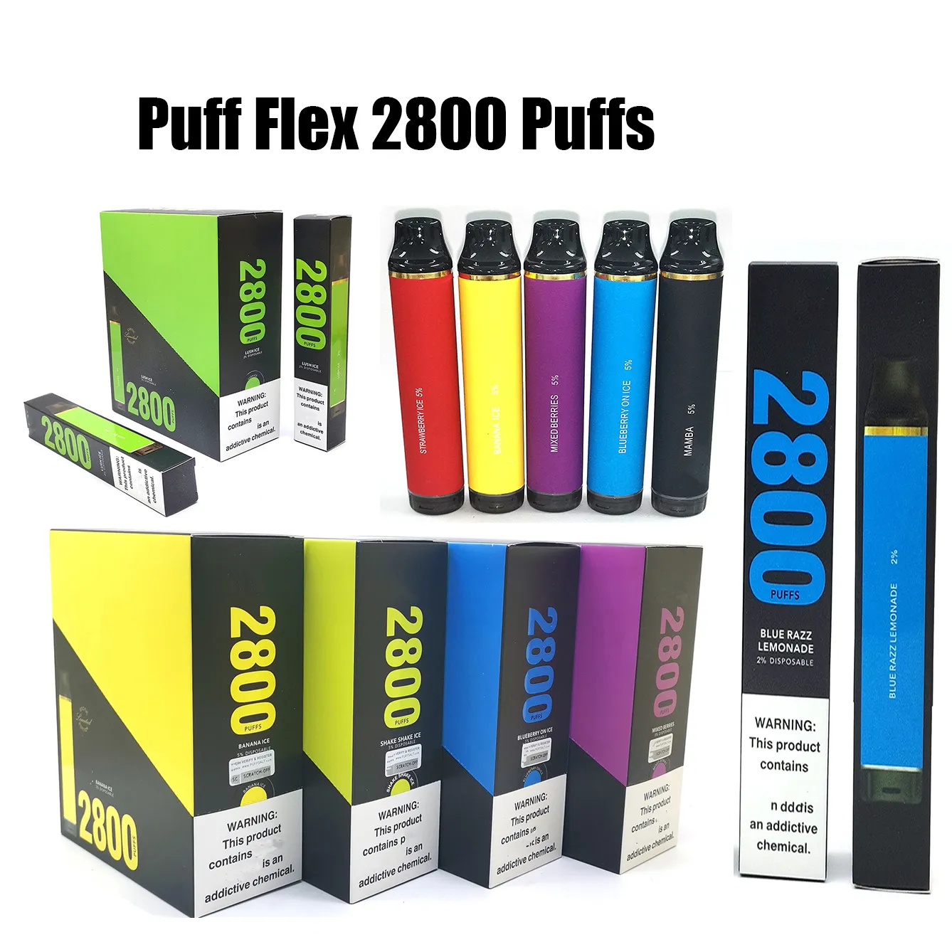 Puff Flex 2800 Puffs Descartáveis e Cigarros 2% 5% 8ml POD Tank 850mAh ...
