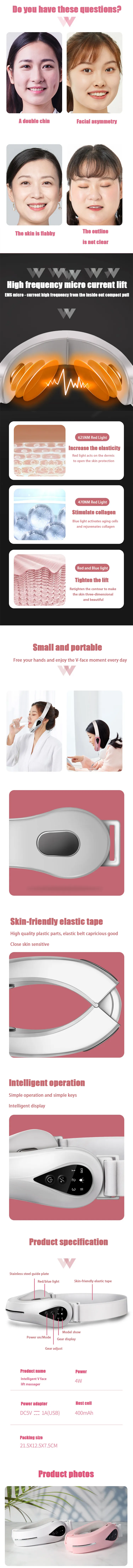 V Facial Lifting Massager Electric Microcurrent Face Slimming Machine ...