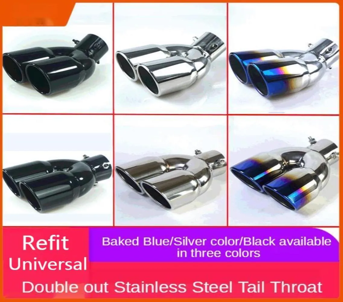 Performance Exhaust Tip - Stainless Steel 76mm Double Outlet, Inclined ...