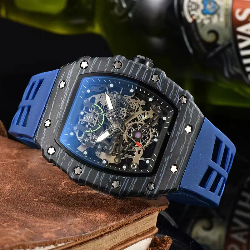 Designer Skeleton Dial Stopwatch Watch For Men High Quality Rubber ...