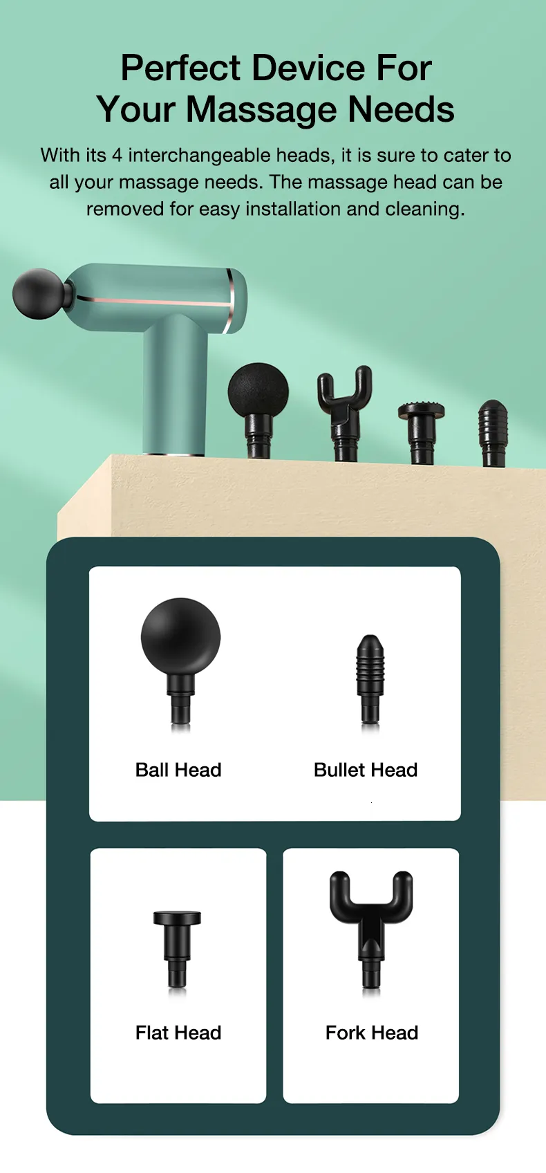 Full Body Massager: SANLEPUS Portable LCD Massage Gun for Neck, Back ...