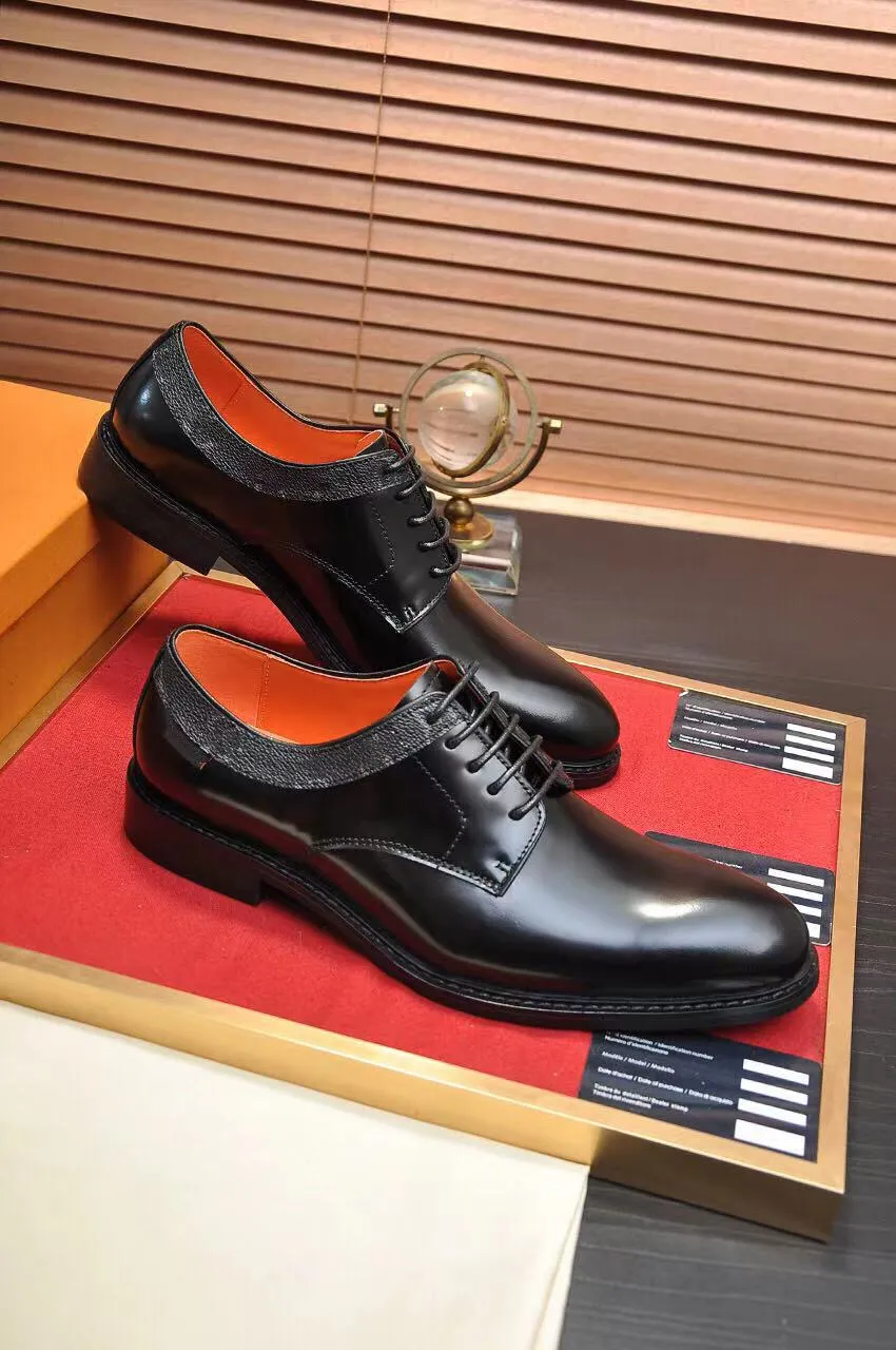 High End British Business Formal Mens Shoes Leather Head Layer Cowhide Mens Business Shoes