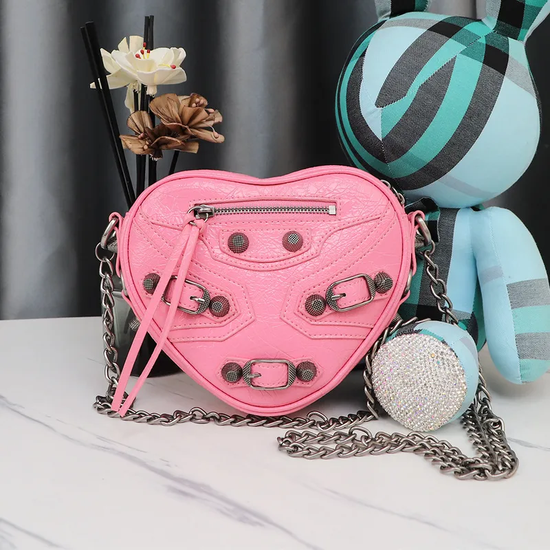 Cute Heart-Shaped Vegan Leather Small Handle Satchel Crossbody Purse ...
