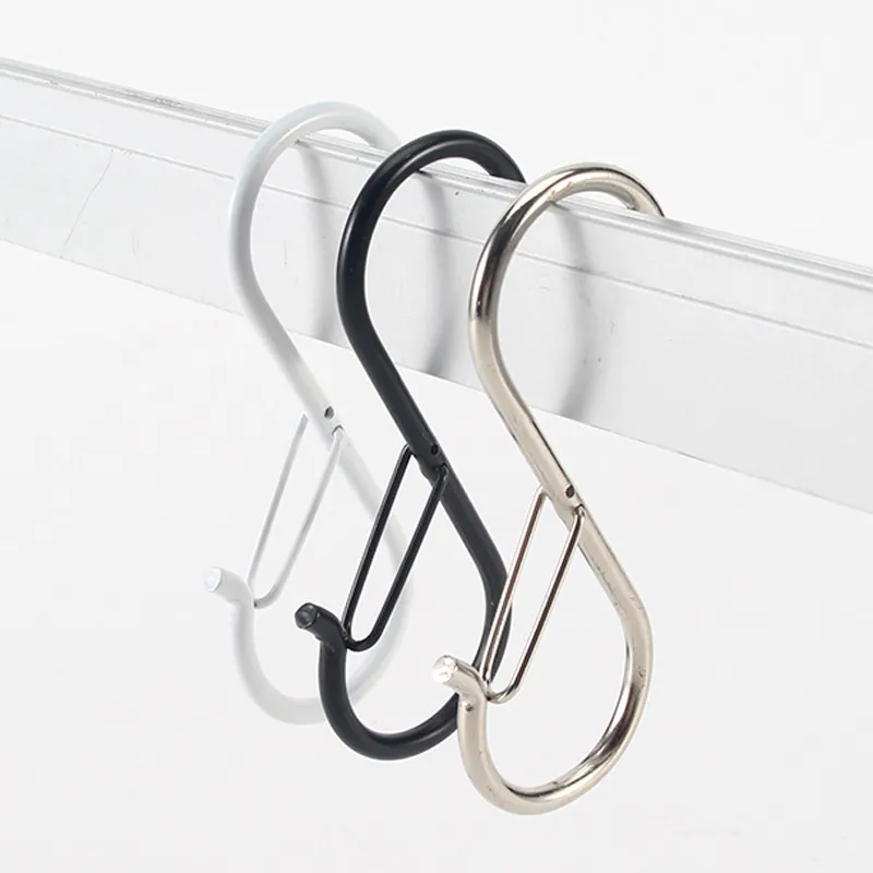 Metal S Shaped Hanger Hook With Safety Buckle Design Hanging Heavy Duty ...