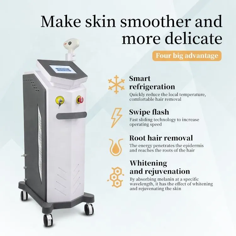 808 Diode Laser Permanent Hair Removal Instrument 808nm Wavelength For ...