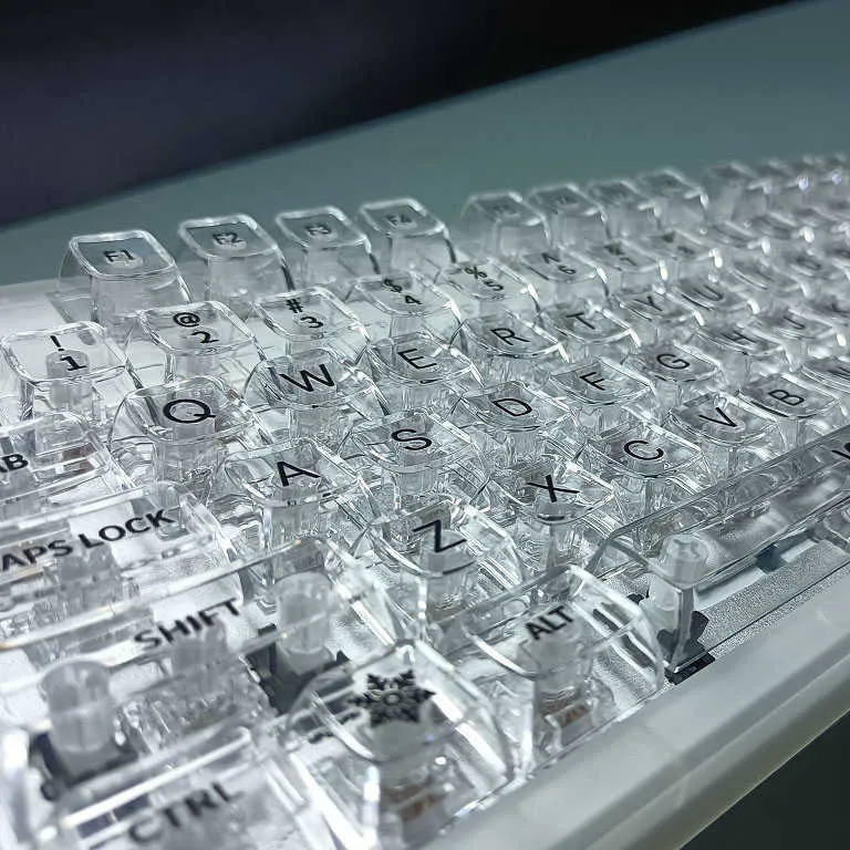 Crystal Clear Keycaps - Iceberg Transparent Backlit Keycaps for MX ...