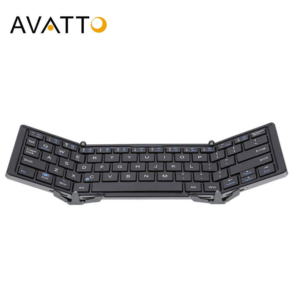 Keyboards AVATTO Aluminum Case Portable Folding Bluetooth Keyboard ...