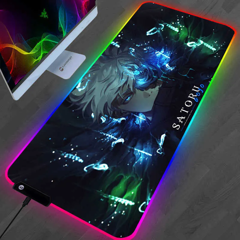 Anime Mouse Pad With Wrist Support RGB Extended Gaming Desk Mat, Large ...
