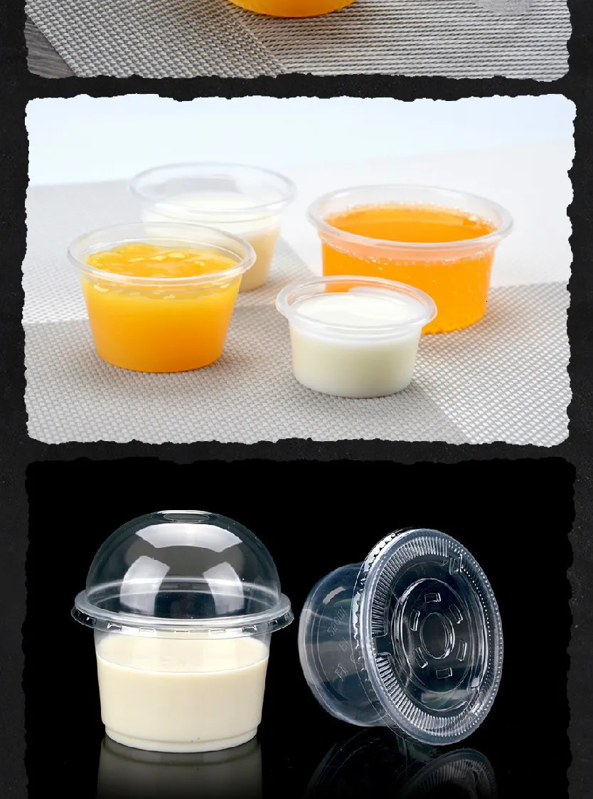 50-Pack Plastic Pudding stanley cups with Lid - Disposable Flatware for ...