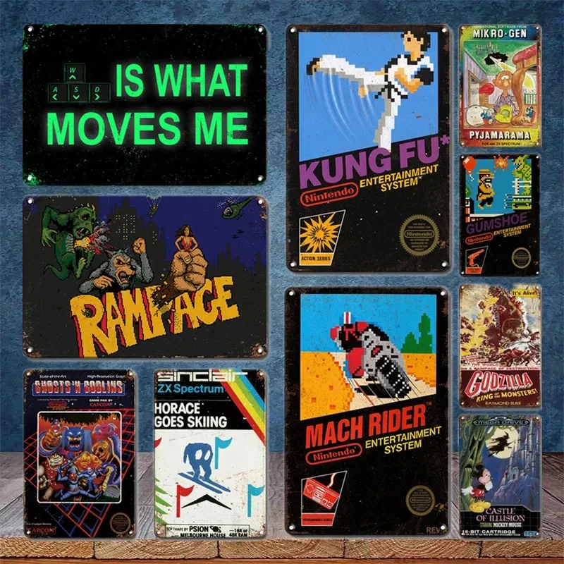 Vintage Game Art Painting Posters Metal Plaque Tin Sign Retro Gamer ...