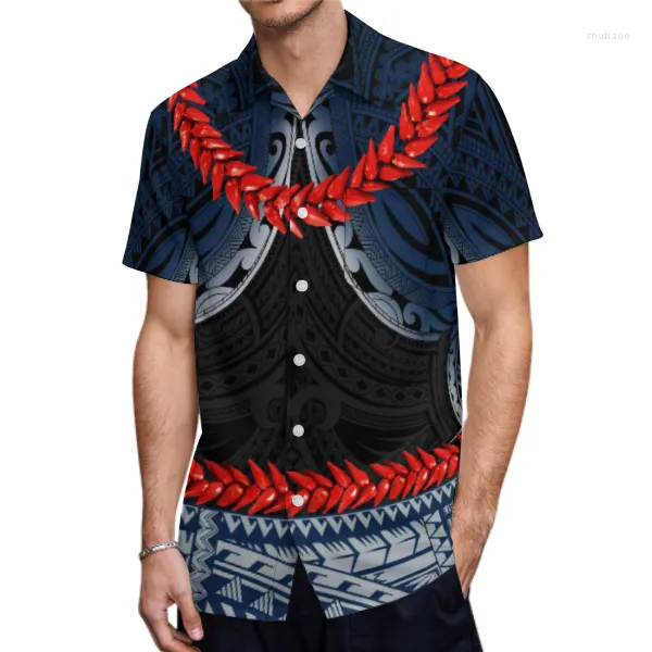 Work Dresses With Sleeves Polynesian Tribal Floral Tattoo Printed Maxi ...