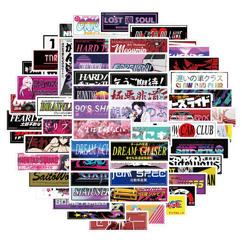 DHgate.com:Upgraded 66Pcs Trendy Racing Car Vinyl Decals for ...