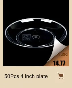 50 Pack Plastic Pudding Cups With Lid Disposable Flatware For Wedding ...