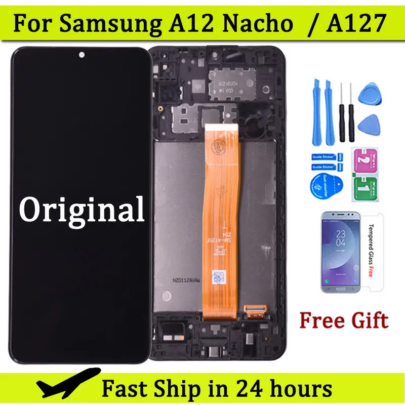 شاشة LCD الأصلية لـ Samsung Galaxy A12 Nacho LCD A127F A127M A127U LCD ...