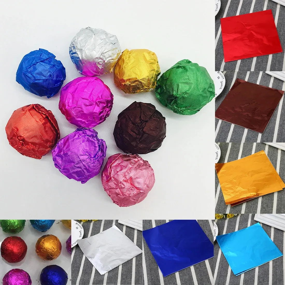 DIY Aluminum Foil Candy Wrappers Square Chocolate Packaging Paper For ...