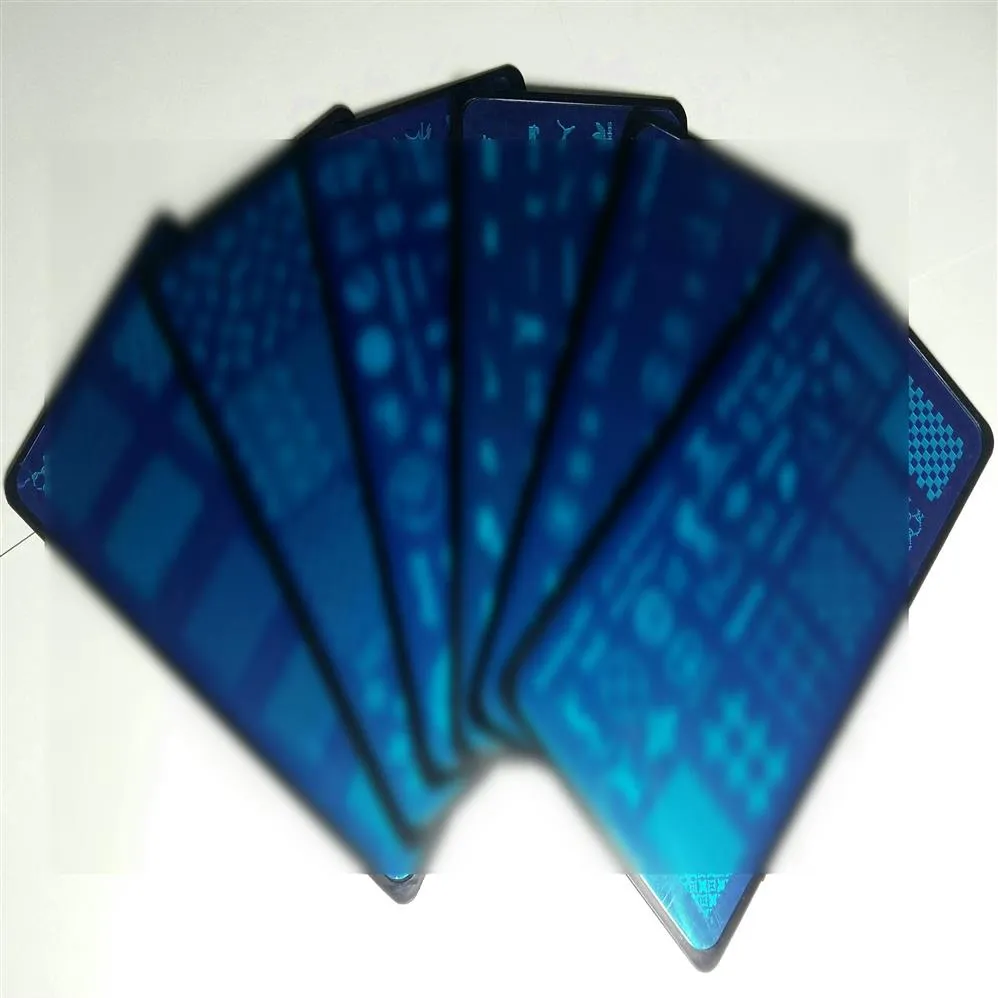 6 قطعة تصاميم شعار العلامة التجارية مسمار الفن ختم لوحة ختم كبير XL ...