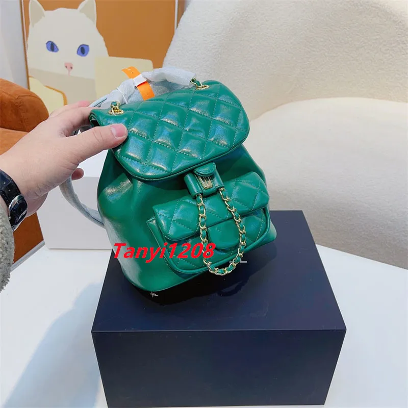 Grey Vintage Designer Backpack For Women Small Fashion Diamond Lattice ...