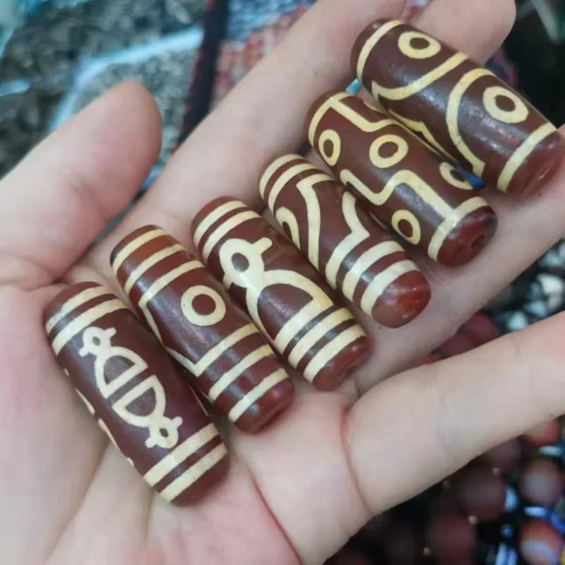 DHgate.com:Agate Dzi Multi-pattern Beads for Luck | 6Pcs Red Yellow ...