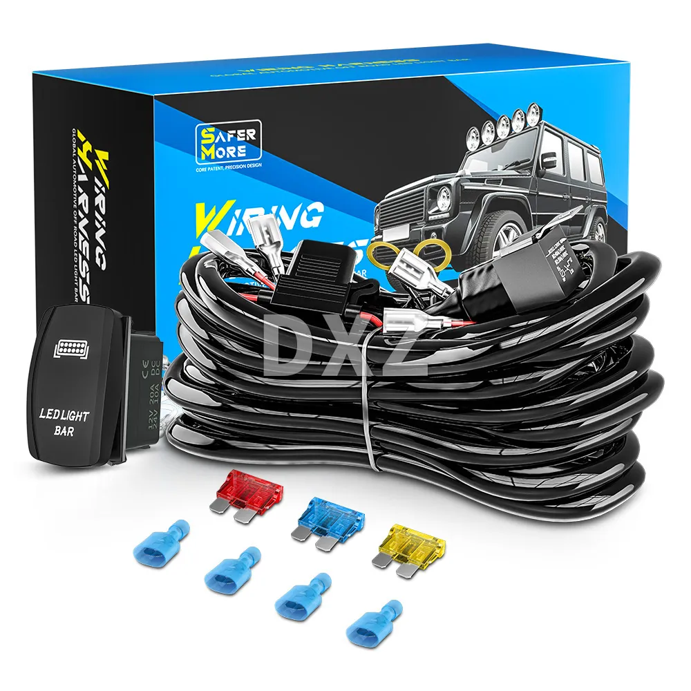 AutoLum 12V 30A Wiring Kit: LED Harness Relay For Offroad & Work Lamps ...