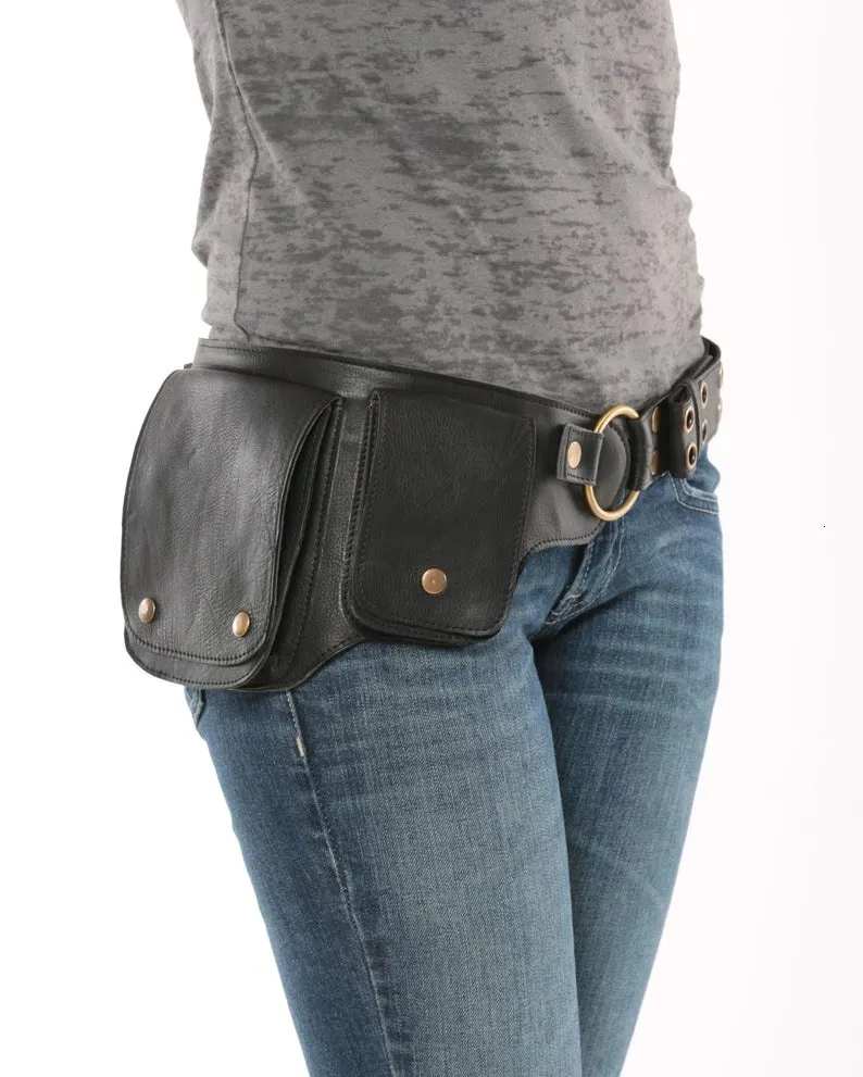 Drop Leg Waist Bag for Women Adjustable PU Leather Utility Hip Belt ...