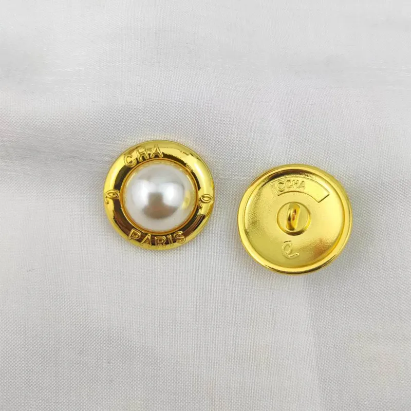 Beaded Buttons Metal Embellishment: Round Faux Pearl Sewing Buttons For ...