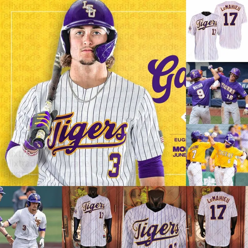 LSU Tigers Baseball Jersey NCAA College Team Jersey, Custom Name ...