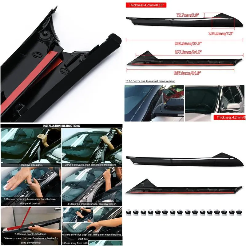 2024 Ford Explorer A Pillar Wandshield Moldura De Molduras Exteriores ...