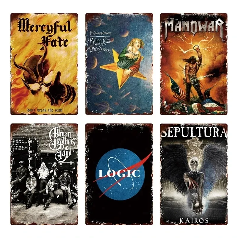 Vintage Rock Band Vintage Metal Wall Plaques Plaque Iron Poster Tin For ...