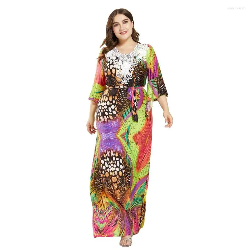 Bohemian Maxi Abaya For Muslim Women Long Ethnic Party Wear Kaftan ...
