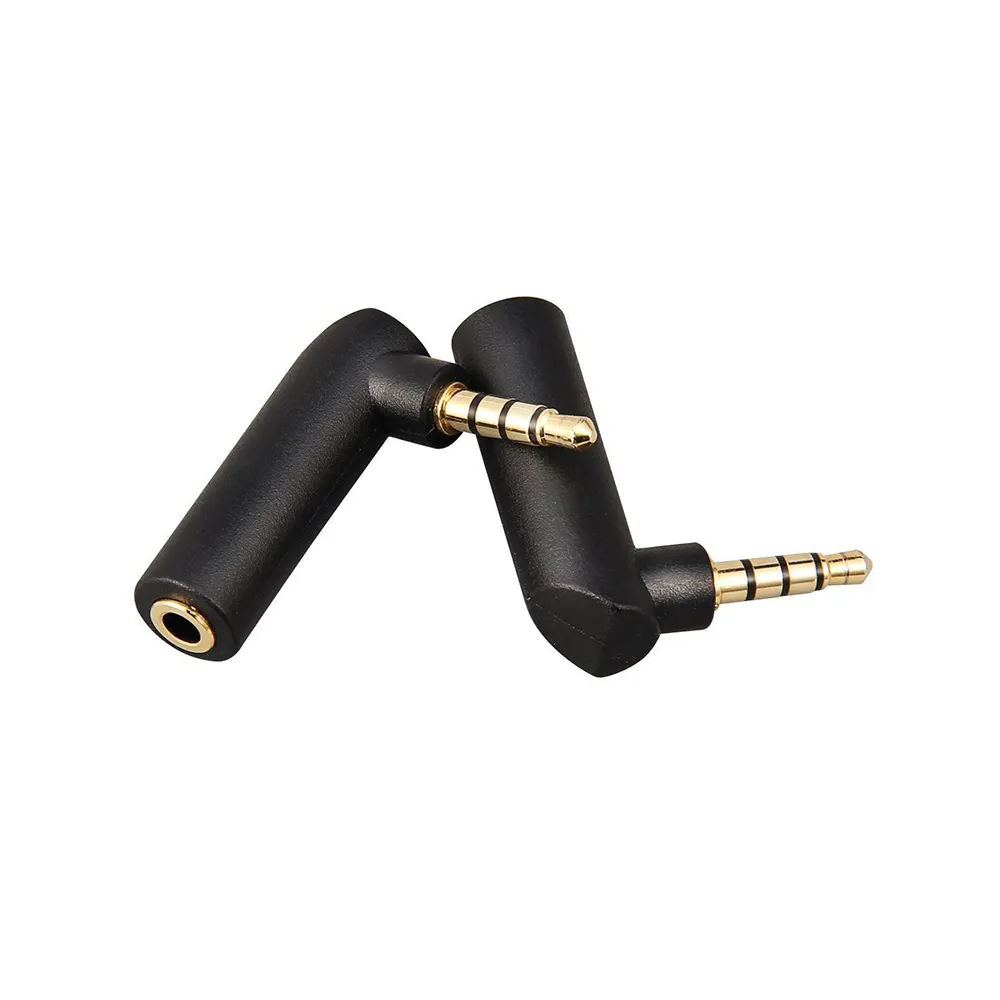 3.5mm Male Plug To Female Audio Connectors Jack 4 Pole Right Angle 90 ...