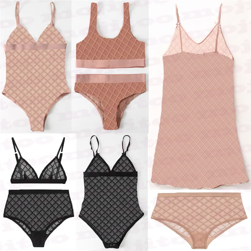 Designer Women's Lingerie Set: See-Through Embroidered Letters Bodysuit ...
