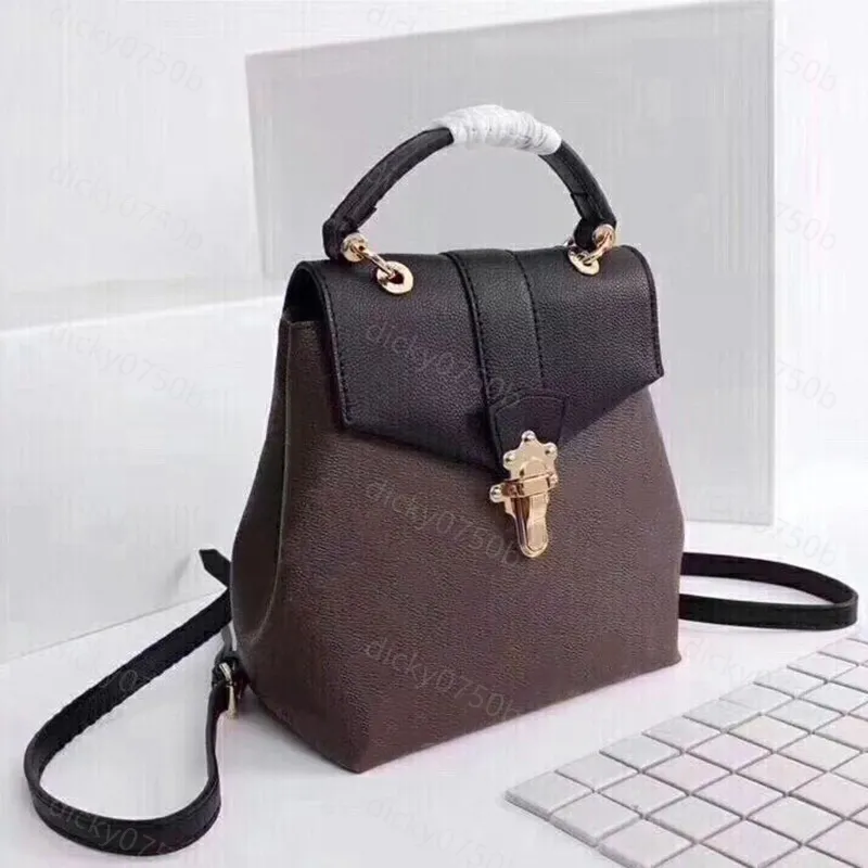 Luxury Classic Leather Designer Backpack For Women Lock And Button ...