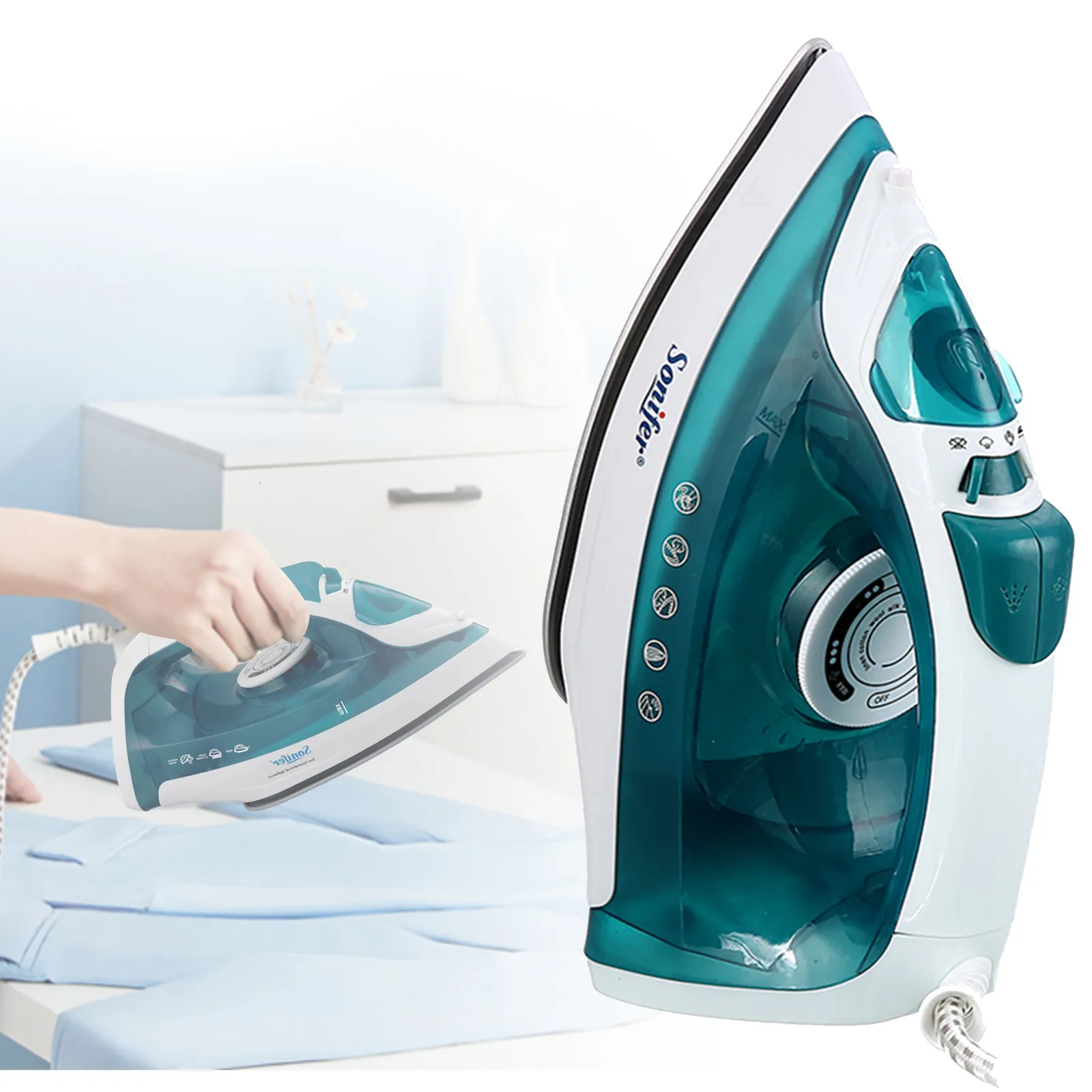 Irons Steamers Mini Portable Steam Iron, 1600W Household Electric ...