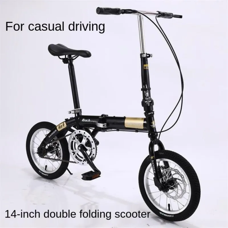 Compact Folding Bike - 14-Inch Portable Bicycle for Adults & Students ...