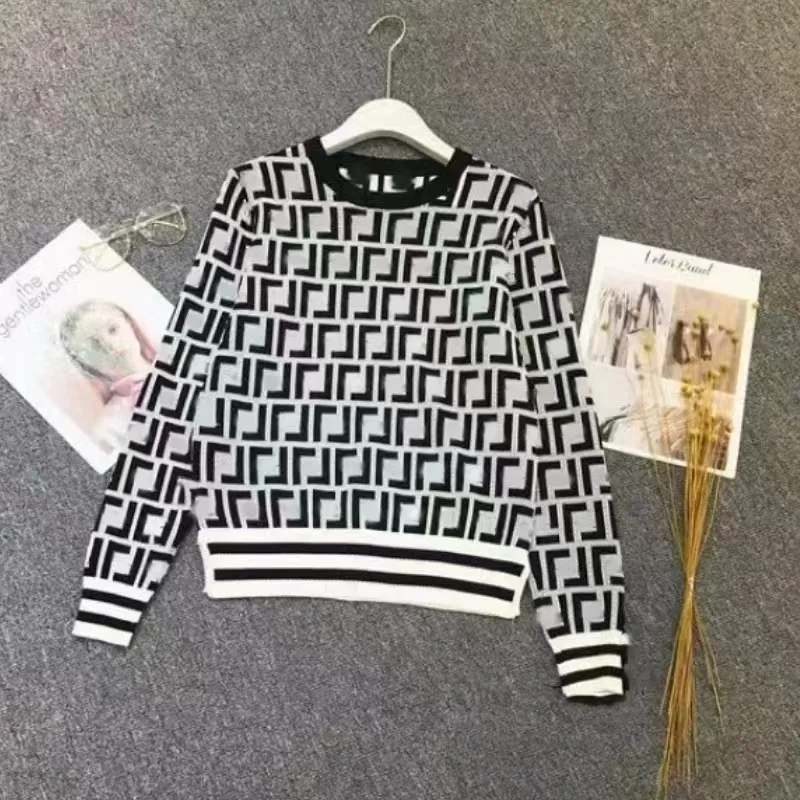 Sweater Womens Round Neck Striped Fashion Long Sleeve Women High End ...
