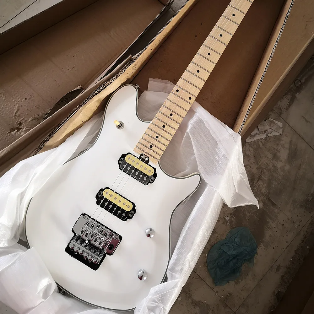White Electric Guitar 6 String Floyd Rose Humbuckers, Maple Fretboard ...