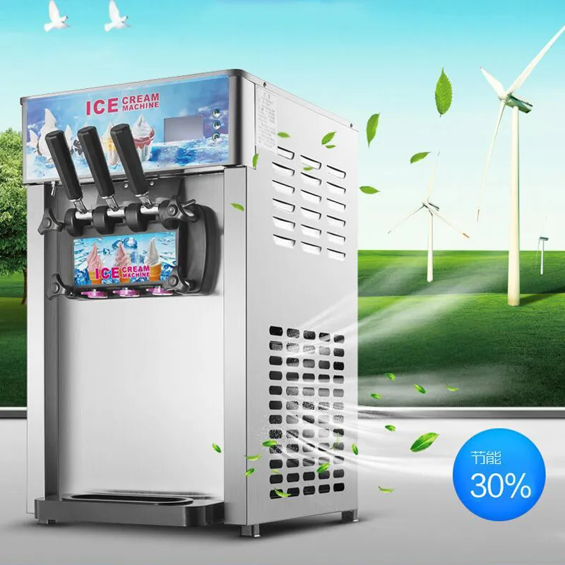 Stainless Steel Ice Cream Maker Machine 3 Flavor Gelato Soft Serve ...