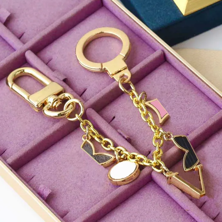 Fashion Designer Letter Key Buckle Bag Car Keychain Handmade Leather ...