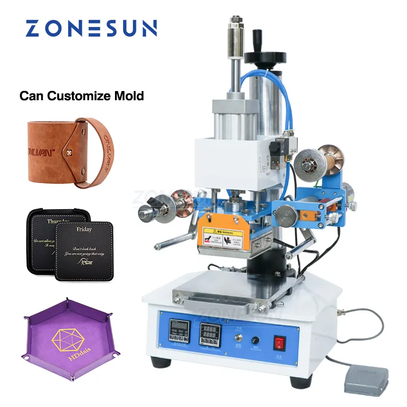 Leather Embossing Machine: ZONESUN ZSP 890H Auto Industrial Hot Foil ...