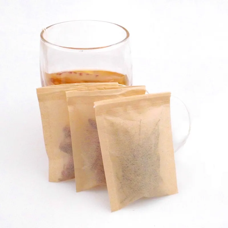 Natural Wood Pulp Tea Filter Bags With Drawstring Pouch Disposable ...